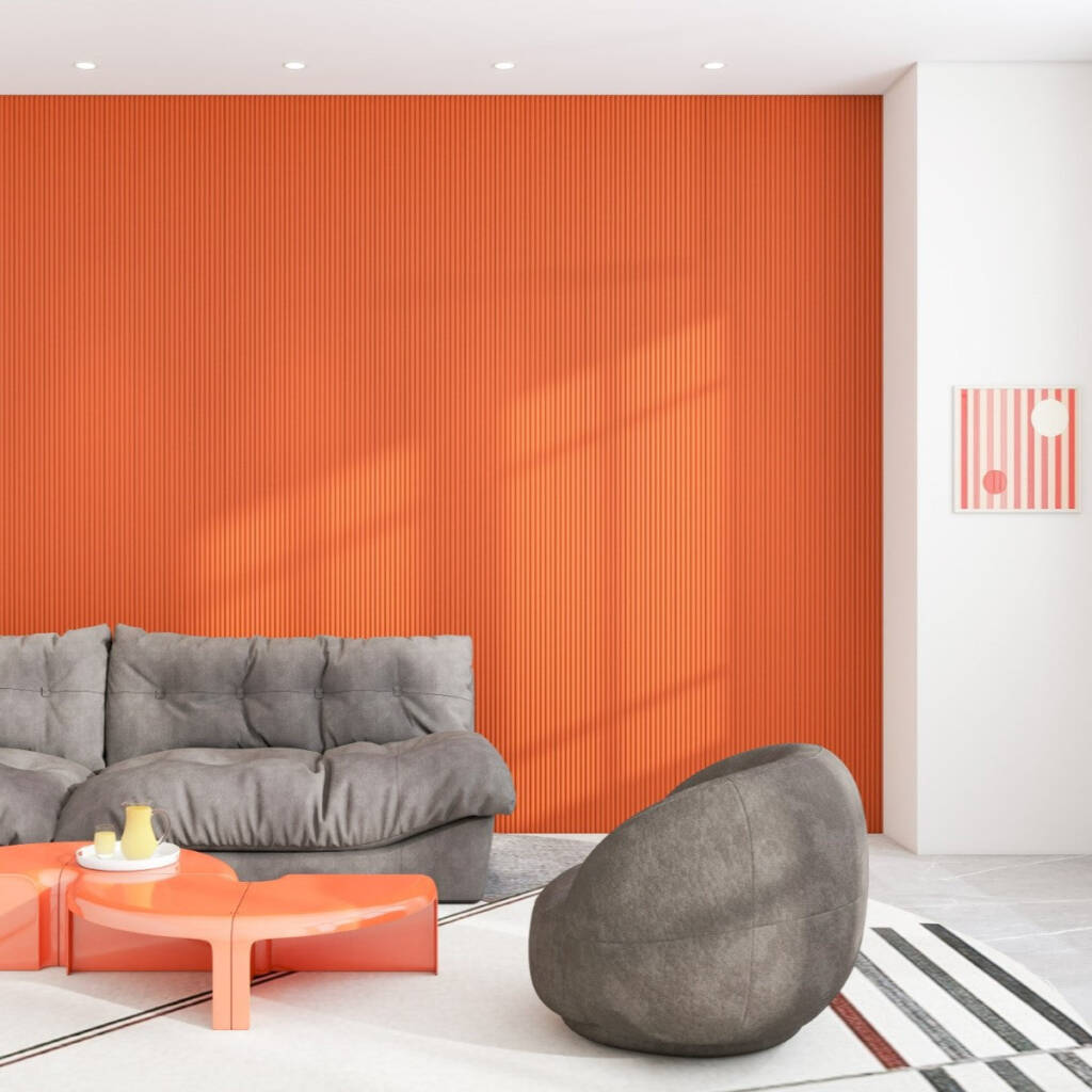 Sulcado Fluted Slat Panel 120mm - Orange - floorstowalls