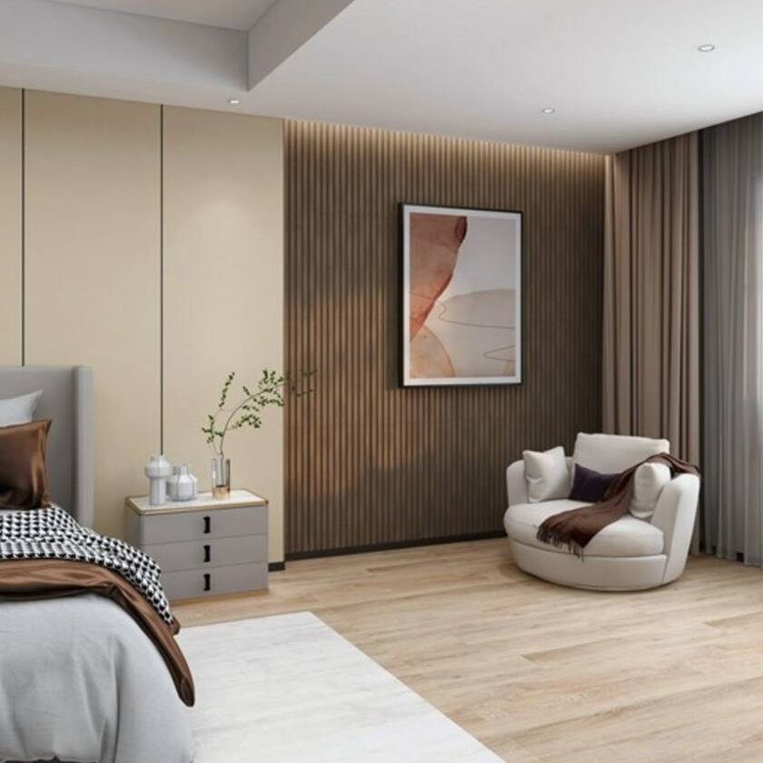 Sulcado Range Acoustic Slat Wall Panel - Walnut - floorstowalls